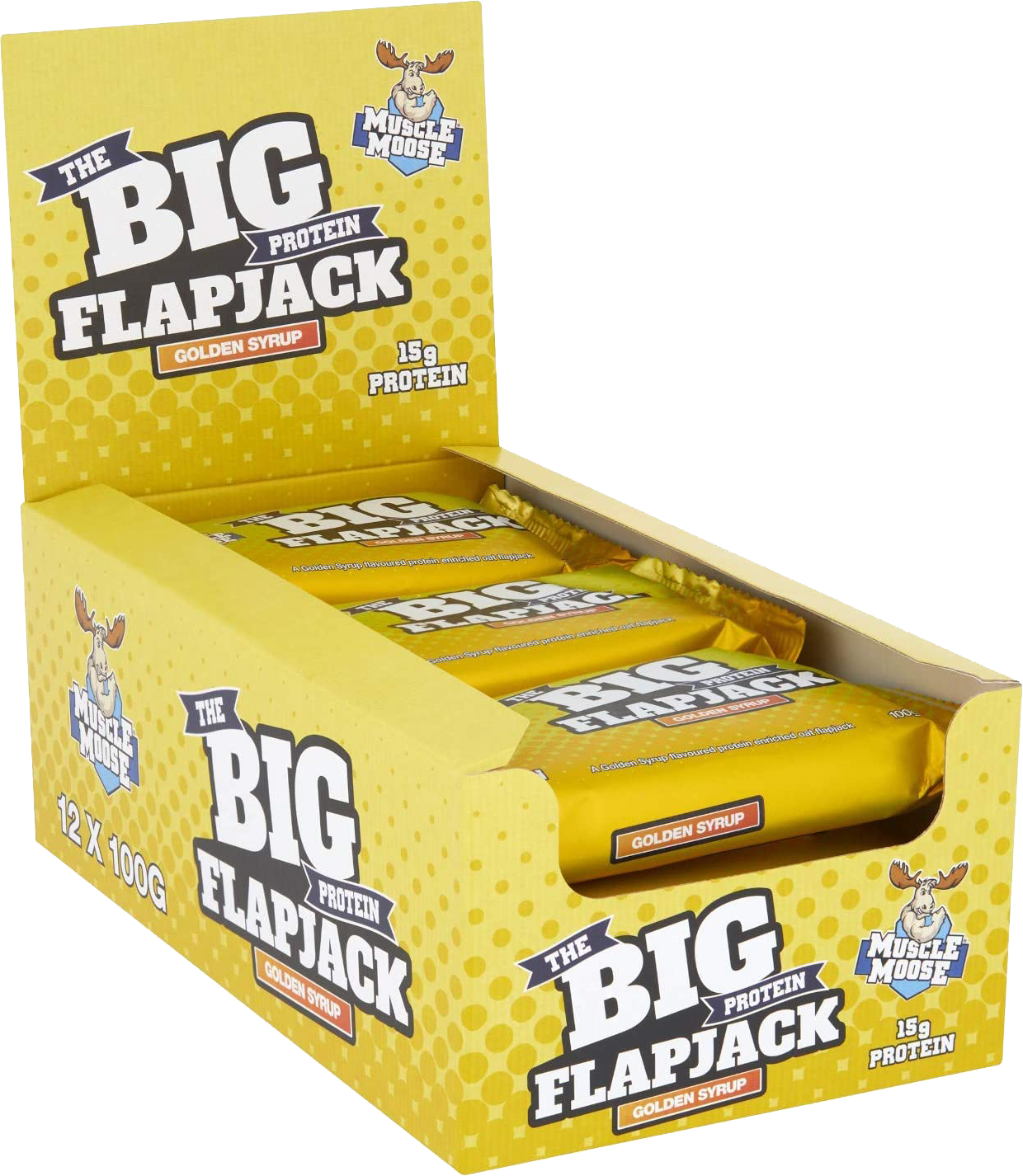 Muscle Moose Big Protein Flapjack Golden Syrup (12 x 100 g) – Supspace FR