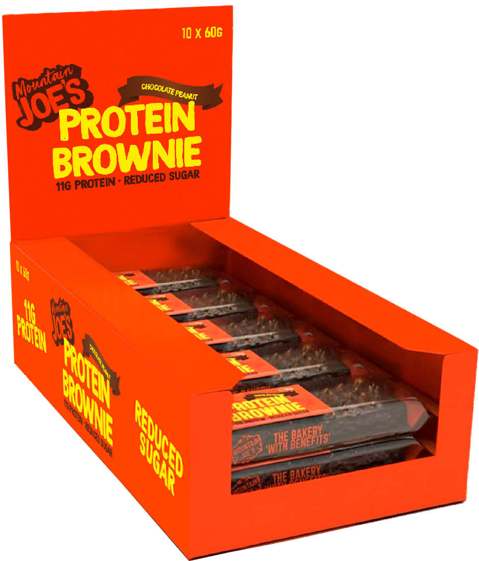 Mountain Joe's Protein Brownie Chocolat Cacahuètes (10 x 60 g) Mountain Joe's Protein Brownie Chocolat Cacahuètes (10 x 60 g)